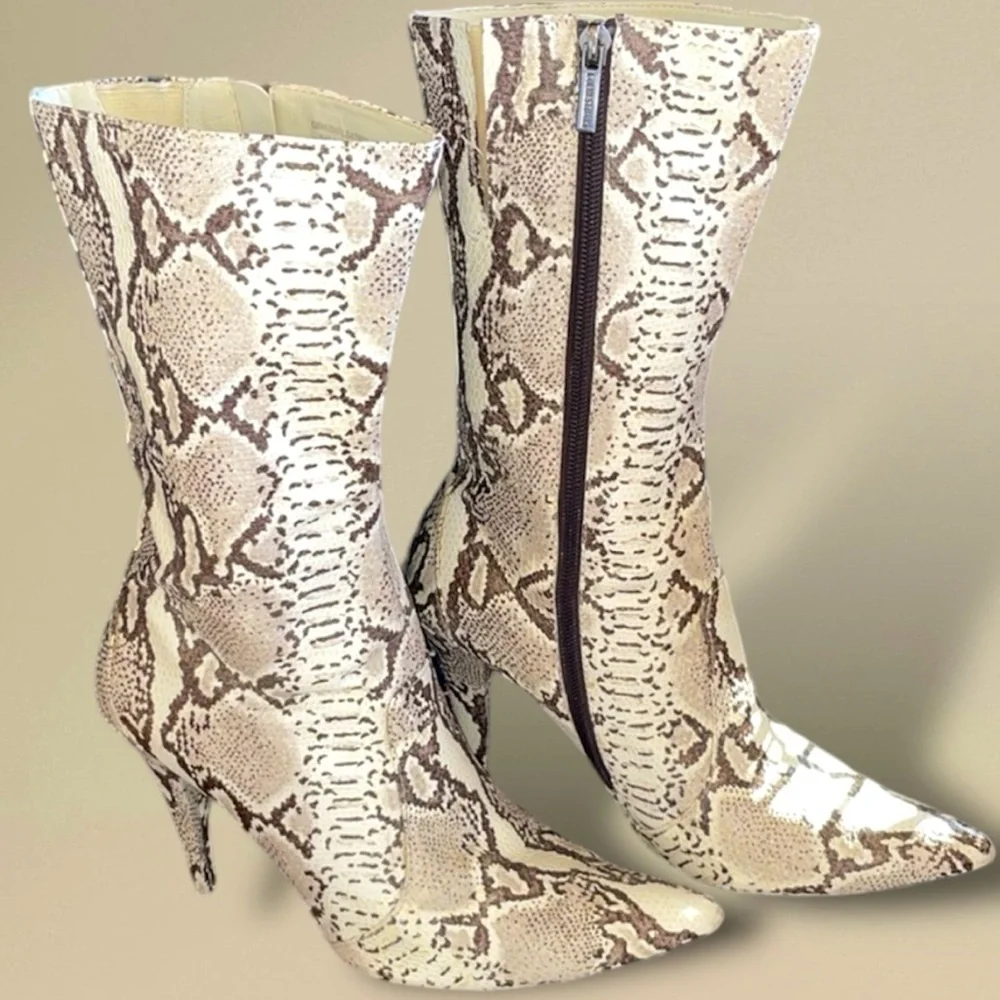 Colin Stuart | Shoes | Colin Stewart Leather Snake Embossed Calf High ...